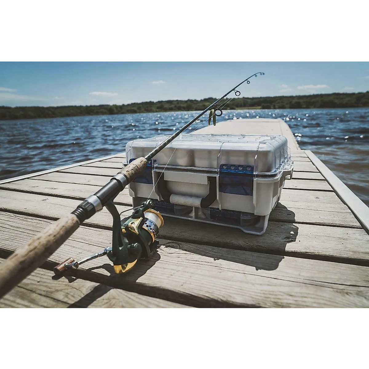 Flambeau Outdoors 3000WPBC Tackle Box - HD Waterproof Tackle Satchel System, Includes 2 Removable WP3012 Ultimate Waterproof Tuff Tainers, Floating Satchel, Fishing Tackle and Gear Storage, Gray/Clear