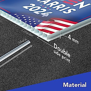 Biden Harris 2024 Yard Sign - 16x12 Coroplast Double Sided Biden for President Yard Sign - Joe Biden Lawn Sign - Biden Harris Sign for Yard, Window