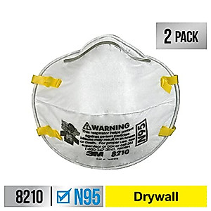 3M Performance Particulate N95 Respirator 8210 for Drywall Sanding, Disposable Respirator, 2-Pack