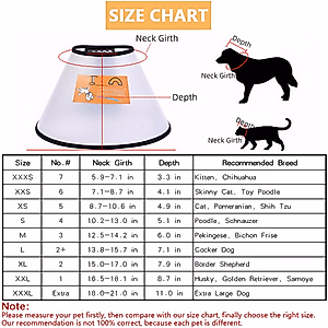 QIYADIN Plastic Pet Recovery Collars & Cones for Dogs and Cats After Surgery Adjustable Dog Neck Cone Surgical Elizabeth E-Collar Prevent Biting and Stop Licking Wound (S-Neck: 10.2-13.0 in)