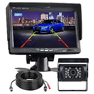 Backup Camera System, Rear View Camera 7'' Monitor Kit FHD 1080P Back Up Camera for Car Truck RV Minivan Waterproof Night Vision, Dual Channel Easy to Install Wired Camera
