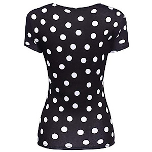 Zeagoo Womens Tight Sexy Short Sleeve Top Deep V T-Shirt Summer Loose Casual Blouse