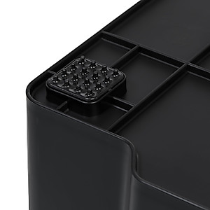 IRIS USA TR-240 Stacking Storage Tray, Small, Black, 4 Pack