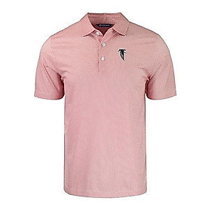 Cutter & Buck Men's Red Atlanta Falcons Throwback Big & Tall Pike Eco Symmetry Print Stretch Recycled Polo
