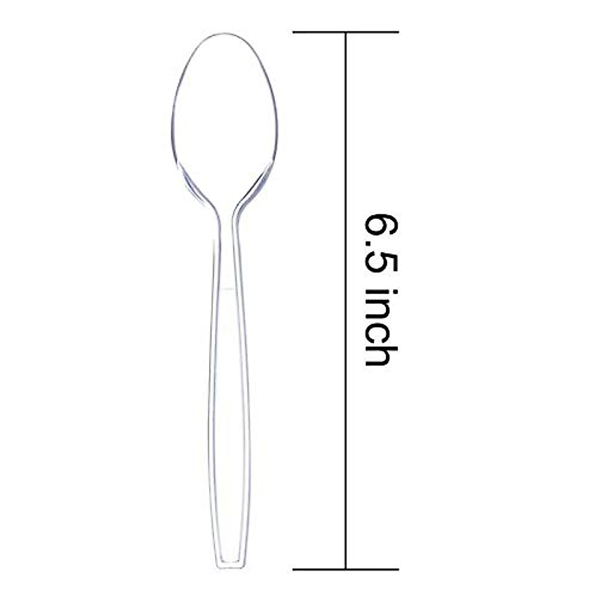 Liacere 360 Pieces Clear Plastic Spoons - Heavyweight Disposable Spoons-6.7inch Heavy Duty clear Cutlery - Plastic Utensils - Perfect for Parties and Restaurants