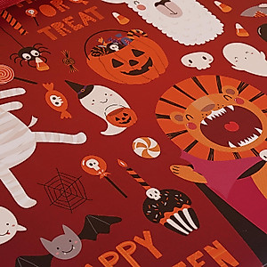 JWSCYSY 2Pack 12.6" Large Happy Halloween Bags with Card and Tissue Paper, Trick or Treat Paper Gift Bags for Kids Holloween Party Favor.