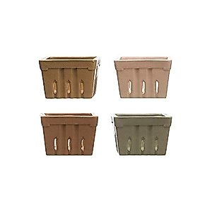 Creative Co-op Stoneware Berry Baskets, Multicolor, Set of 4 (Matte Finish)