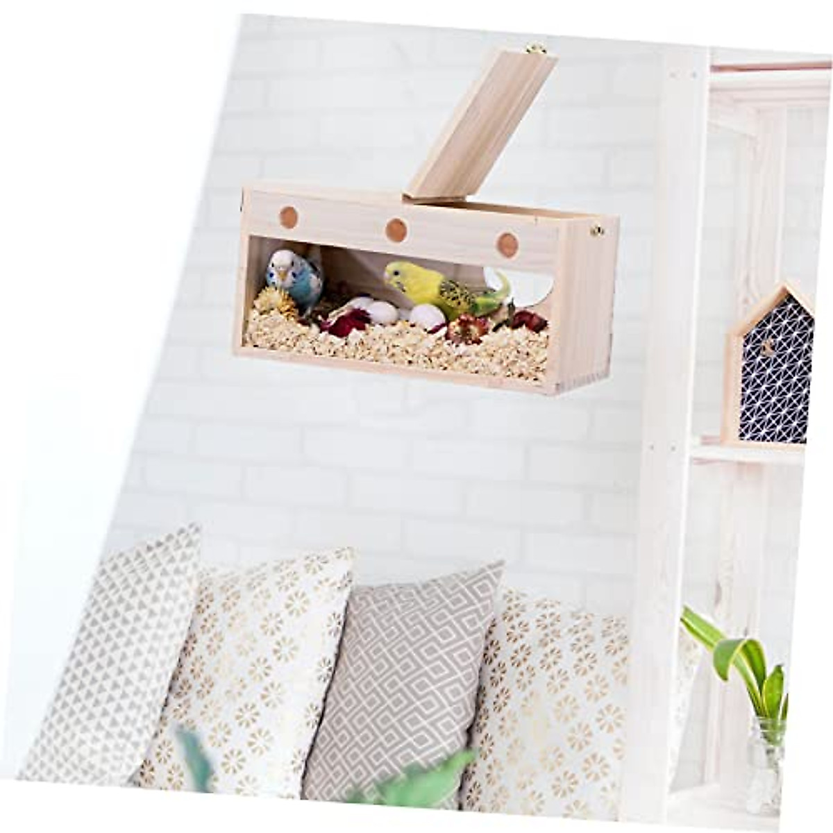 BELLIFFY Box Parrot Breeding Box Cockatiel Nesting Cages Bird Supply Bird Nesting House Wear-Resistant Parakeet Nest Budgie Nesting House Outdoor Decor Parakeet Cage Toy Parrot Pet Wooden