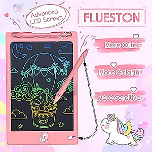 FLUESTON Drawing Tablet Board Kids Toys LCD Doodle Writing Pads for 3 4 5 6 7 7+ Year Old Girls Boys, Toddler Educational Learning Erasable Pad for Birthday 8.8 Inch Green Cute Dinosaur