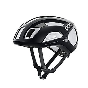 POC, Ventral Air Spin NFC Bike Helmet for Road Cycling, Uranium Black/Hydrogen White, Large