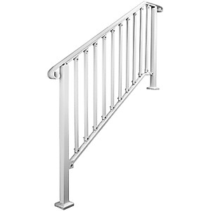 Zwinz Adjustable Handrails for Outdoor Steps, Handrail Picket #4 Fits 4 or 5 Steps, Mattle Wrought Iron Handrail, Stair Rail with Installation Kit for Outdoor Steps