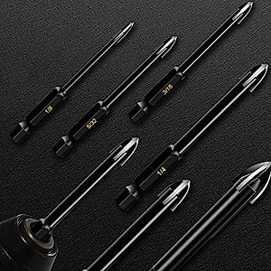 10-Piece Glass Concrete Drill Bit Set, Masonry Drill Bits for Brick, Plastic and Wood, Hex Shank Tungsten Carbide Tip Drilling Tools for Mirror and Ceramic Tile on Concrete and Brick Wall.