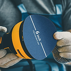 Anteecana 6-Inch no-Hole Hook and Loop Sanding Discs, 40/60/80/100/120/150/180/240/320/400/600 Grits Sandpaper for Random Orbital Sander, 26-Pack (Assorted Grits)