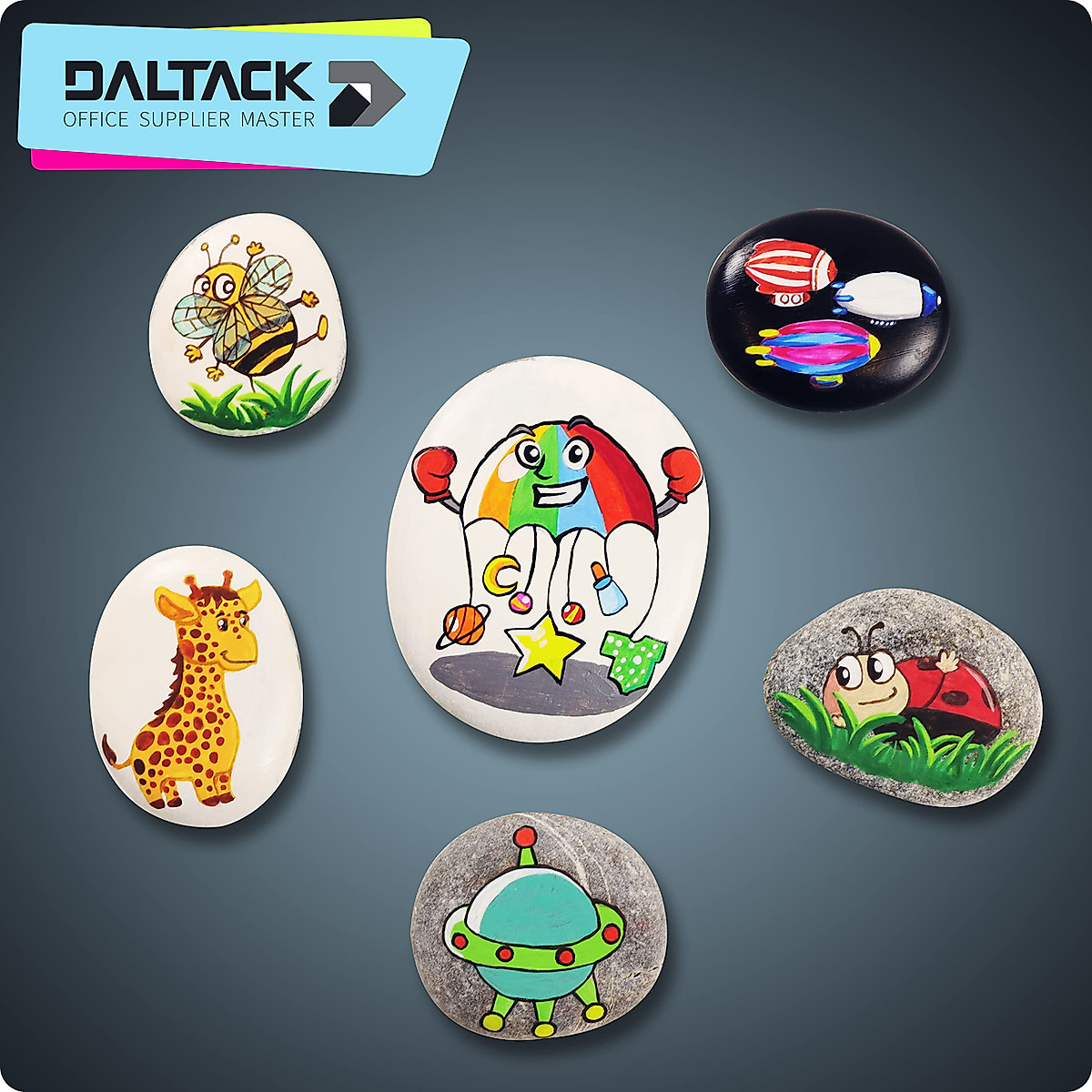 DALTACK 15PCS Large Rocks to Paint,River Rocks for Painting, 2"-3" Inches DIY Flat Stones to Paint，Hand Selected Rocks for Painting