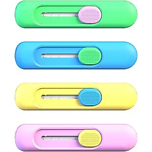 4PCS Utility Knife Box Cutters, Retractable Letter Opener,Automatic Rebound Sharp Cartons Cutter Mine Cardboard Cutter Razor Knife