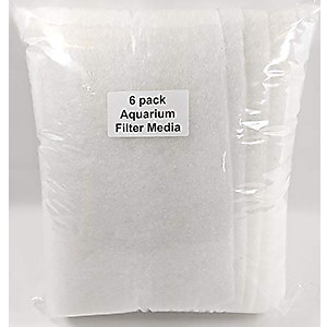 Aquarium Filter Media Cut to Fit Bulk 6 Pieces 10"x 20"x 1/2" Bonded Polyester Fiber for Aquarium Ponds Aquatic Garden Fountain Filter Pad