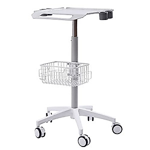 Mobile Trolley Cart Medical Cart with Wheels 33.46 * 43.71inch Height Adjustable Stainless Steel Dental Cart Rolling Desktop Lab Cart with 19.3 * 16.9inch Large Tabletop