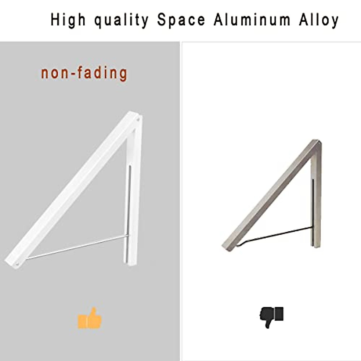 Anjuer Folding Clothes Hanger Wall Mounted Retractable Clothes Rack, Aluminum, Easy Installation, White