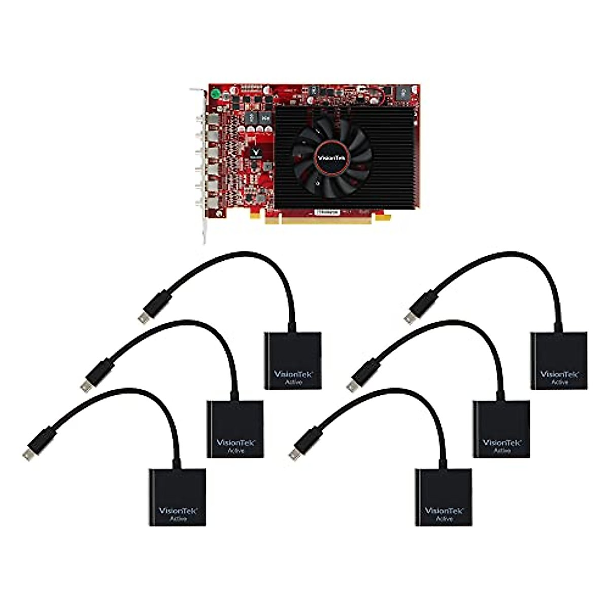 VisionTek Radeon 7750 2GB GDDR5 6M (6x miniDP, 6x miniDP to HDMI Adapters) Graphics Card - 900880