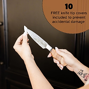 Knife Bag - Durable Waxed Canvas Chef Bag with zipper pocket & 5 slots for knives and kitchen tools, Knife roll for Knives & Kitchen Tools - Knife case for travel