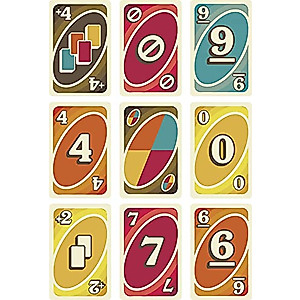 Mattel Games UNO Iconic Series 1970s Matching Card Game Featuring Decade-Themed Design, 112 Cards for Collectors, Teen & Adult Game Night, Ages 7 Years & Older.