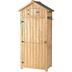 LVUYOYO Outdoor Storage Shed - Weather Resistant Outdoor Garden Storage Cabinet with Lockable Doors - Waterproof Tool Storage Organizer for Patio, Garden, Backyard, Lawn
