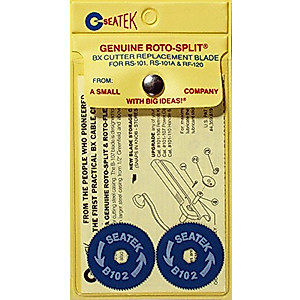 Southwire Tools B-102 Seatek RS/RF Standard Blade; Replacement Blade for All Roto-Split and Roto-Flex Models; for Use On Steel Casing and #10; Two Pack; Blue; Proudly Made in America
