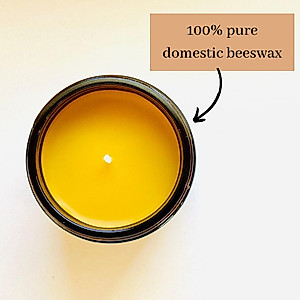 Vanilla Sage Beeswax Candle - 100% Pure Beeswax Candle - 2 Ingredients Only: 100% Pure High Quality USA Beeswax + 100% Pure Essential Oils - Made in USA - 8oz - Burns Clean, Non Toxic (8 oz)
