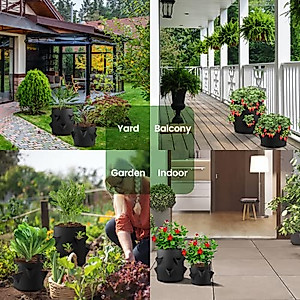 iPower 2-Pack 10 Gallon Strawberry Grow Bags, Vegetables Pots with 8 Planting Holes, Thickened Breathable Nonwoven Fabric with Handles, for Gardening