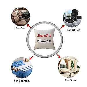 ShareJ 4 Pack Dandelion Throw Pillow Covers Cotton Linen Black Cushion Cover Monochrome Dandelions with Seeds Blowing in The Wind Fluffy Pattern Design Pillow Slips for Sofa Couch Decor 18 x 18 Inch