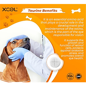 1000 mg Quarter Dosing Taurine Supplement with L Carnitine for Dogs, Supports Heart, Cardiovascular Health, Supports Eye Health