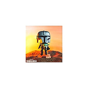 Funko Pop! Star Wars: The Mandalorian - Mandalorian Flying with The Child Grey