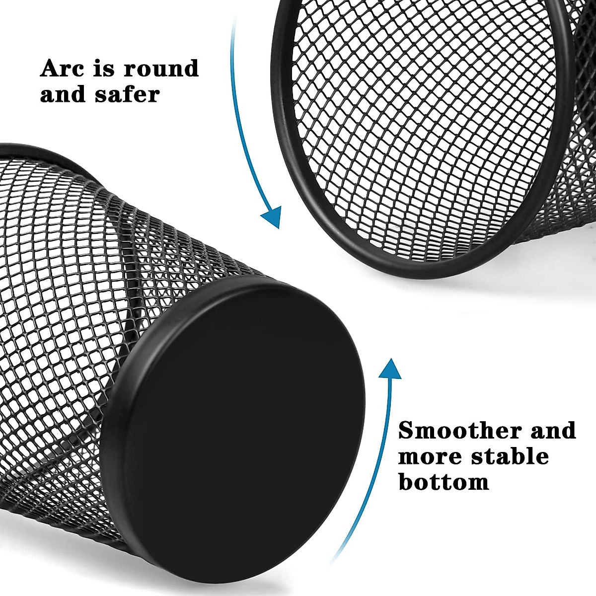 Gwybkq Pen Holder for Desk Mesh Pen Cups Metal Pencil Holder 12 Packs Desk Organizers and Storage