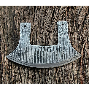 JNR Traders Damascus Ulu Knife Blanks for Knife Making Supplies Diy Full Tang 5.5 Inch Thin Ultra Sharp Cresent Blade Alaskan Ulu Knife Blade Blank 3775