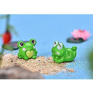 24 Pcs Resin Mini Frogs Cute Frog Miniature Figurines Animals Model Fairy Garden Miniature Moss Landscape DIY Terrarium Crafts Ornament Accessories for Home Décor (24 Pcs)