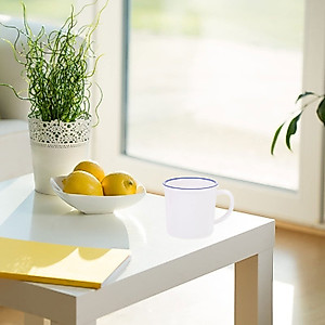 YARDWE Tea Coffee Mug Cup Set: 4Pcs Melamine Faux Enamel Mugs Drinking Cups for Hot Chocolate Tea Travel Camping Outdoor Indoor Home Use