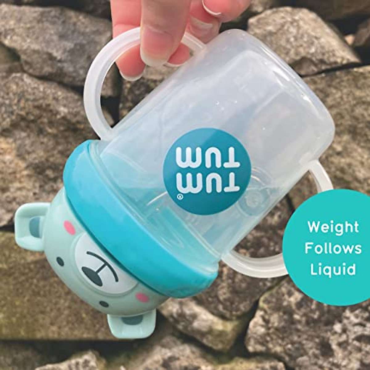 TUM TUM Tippy Up Free Flow Sippy Cup (No Valve), Sippy Cup for Toddlers, 200ml, BPA Free (Boris Bear)