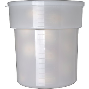 Carlisle FoodService Products Bain Marie Round Food Storage Container with Stackable Design for Kitchens, Restaurants, Catering, Plastic, 18 Quarts, White