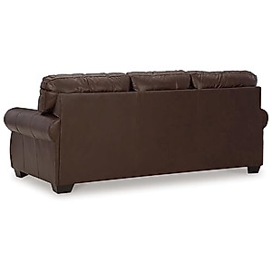 Signature Design by Ashley Colleton Classic Leather Match Sofa with Nailheads, Dark Brown