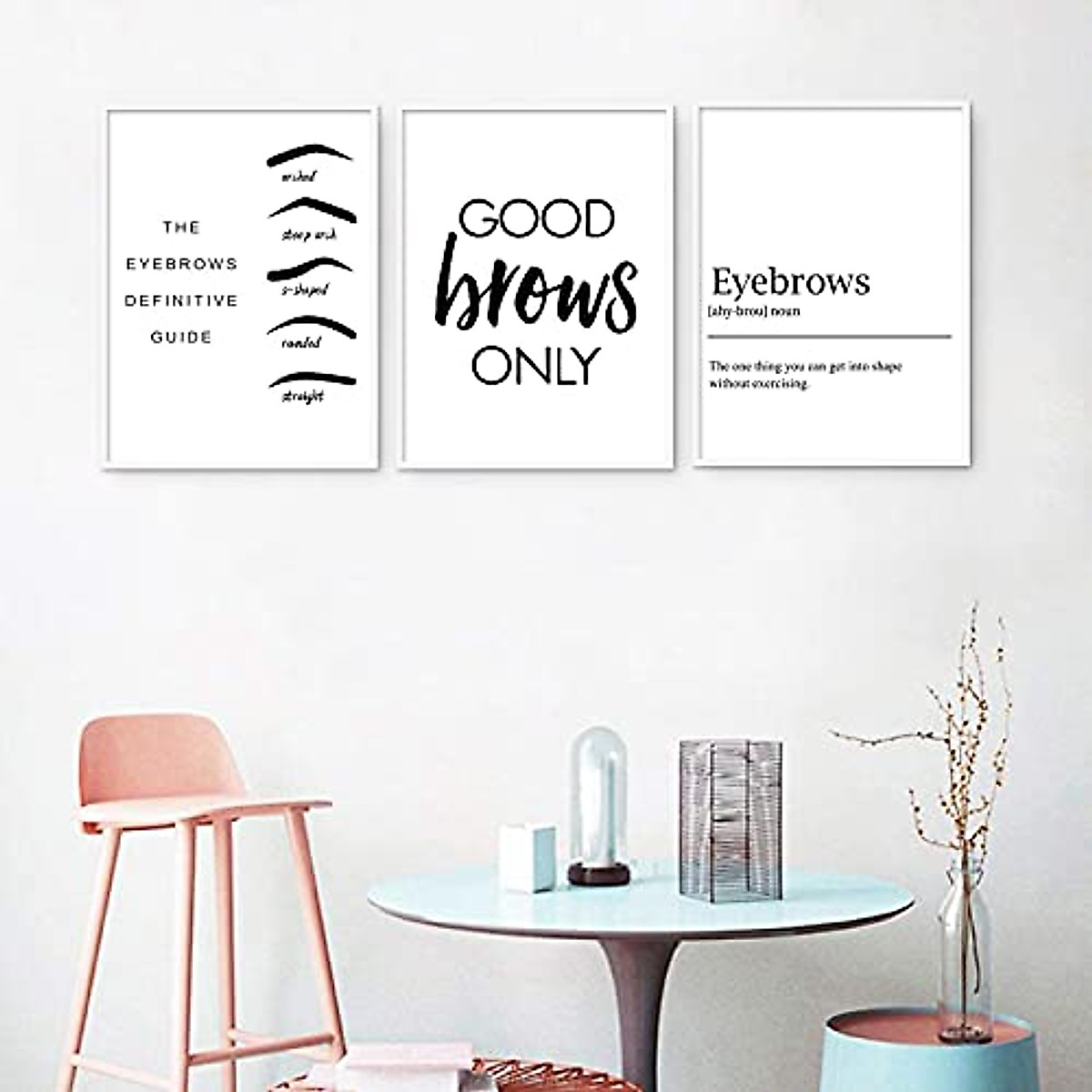 Pennclys Lash Room Wall Art Brow Lash Pictures Wall Decor Lash Quote Canvas Prints Beauty Salon Wall Art Eyelash Eyebrow Artwork Lash Posters Eyelash Pictures for Woman Bedroom 12x16x3 Inch Unframed