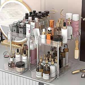 Gbasics Under Sink Clear Organizer and Storage, Pull Out Cabinet Organizer with Sliding Drawer 2 Tier Multi-Purpose Bathroom Shelf Organizer for Kitchen Bathroom Storage