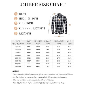 JMIERR Mens Flannel Shirt Fall Fashion 2024 Long Sleeve Casual Button Down Cotton Plaid Dress Shirts, US 40(M), Black