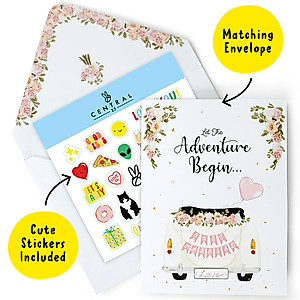 CENTRAL 23 Wedding Cards For Bride And Groom 3D - Just Married - Congratulations Pop Up Cards - Love - Congrats - Best Wishes Gift For Couple - Greeting Card For Weddings