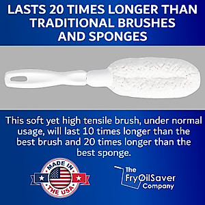 Flute and Stemware Wine Glass Cleaning Brush, Non-Scratch Soft Foam Bristles & Dishwasher Safe, Glass Cleaner Brush for Crystal Glasses, Champagne Glass Bottle, Mugs & Tumblers by FryOilSaver Co. B61C