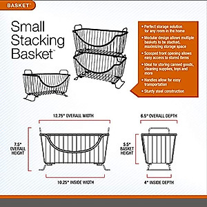 Spectrum Diversified Ashley Stackable Storage Basket, Large, Bronze (20324)