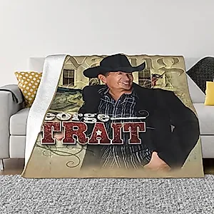 50"x40" Popular George or Strait Warm Flannel Blanket Soft Fleece Blanket Throw Blanket Summer Quilt Home Decoration Blanket