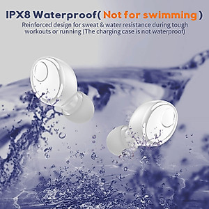 Bluetooth Earbuds,Kurdene S8 Wireless Earbuds 48H Playtime Call Noise Cancelling IPX8 Waterproof Ear Buds Deep Bass Earphones with Microphone in-Ear Stereo Headphones for Work,Sport,Running