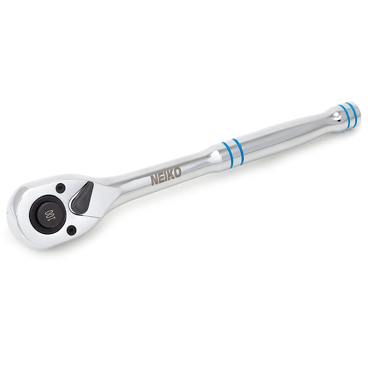 Neiko 03117A 1/2 Inch Ratchet Wrench, 100-Tooth Reversible Ratchet, 3.6 Degree, Quick Release 1/2 Drive Ratchet, 10" Long Handle Ratchet, Oval Head Socket Wrench, CR-V Steel Half Inch Rachet Wrench