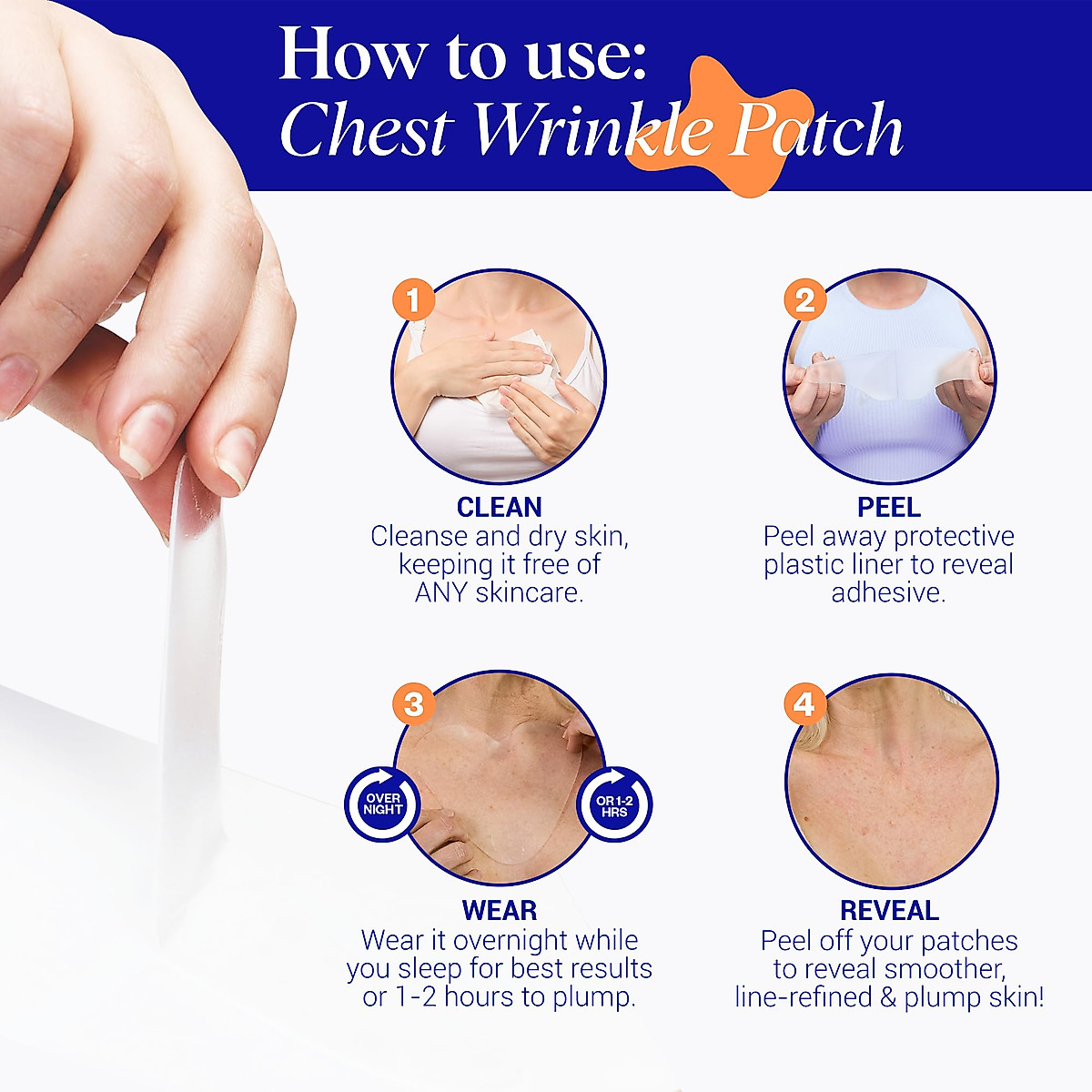 Wrinkles Schminkles Chest Wrinkle Patch - Reusable Silicone Smoothing Pads for Cleavage & Body, Reduce Wrinkles & Stretch Marks, Sensitive Formulated, Secret to Radiant Skin (1 Pack)