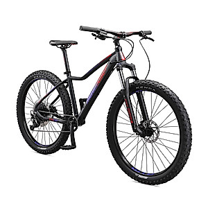 Mongoose Tyax Comp Adult Mountain Bike, 27.5-Inch Wheels, Tectonic T2 Aluminum Frame, Rigid Hardtail, Hydraulic Disc Brakes, Womens Medium Frame, Black